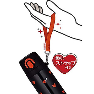 Thermos JNT-551 BKR Water Bottle, Vacuum Insulated Travel Mug, 16.9 fl oz (550 ml), Black Red