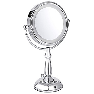 Professional 8" Lighted Makeup Mirror, 10X Magnifying Vanity Mirror with 26 Medical LED Lights,Double Sided Dimmable Cosmetic Mirror,Brightness Adjustable Desk Lamp Alternative,Gift for Mother's Day