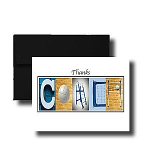 Personalized Volleyball Coach Thank You Card, 5"x 7" FOLDED CARD, Greeting Cards