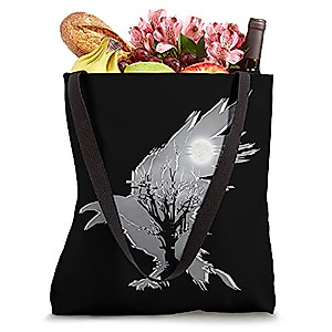 Raven Black Crow Surreal Aesthetic Death Occult Tote Bag