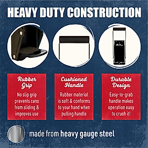 Mckay 16oz Metal Can Crusher, Heavy-Duty Wall-Mounted Smasher for Aluminum Seltzer, Soda, Beer Cans and Bottles for Recycling, Gadgets for Home (Black)