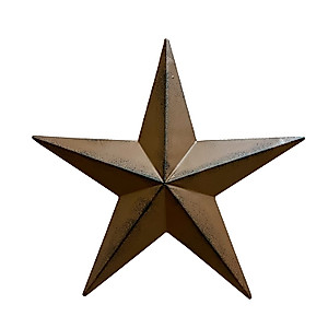 Grace Home Metal Patrotic Old Glory American Flag Barn Star July of 4th Decoration (12"-Rust)