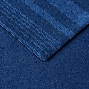 AmazonBasics Microfiber Duvet Cover Set – 135x200cm/50x80cmx1, Royal Blue Calvin Stripe
