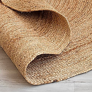 HOMEMONDE Round Circle Living Room Rugs 5-Feet Handmade Braided Area Rug Carpet for Kitchen, Bedroom