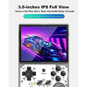 Retro Handheld Game Console, Anbernic RG35XX Handheld Emulator Console, 3.5 Inch IPS Screen, Quad-core CPU, DDR3 256MB RAM, Speaker, 2600mAh Rechargeable Battery (White)