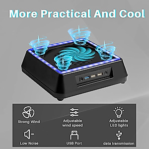 Cooling Fan for Xbox Series X, Xbox Series X Cooling Fan with 3 Levels Adjustable Speed Cooling Fan System, Low Noise, Extra 3 USB Port, Xbox Series X Cooling Station with 6 Colors RGB LED Light