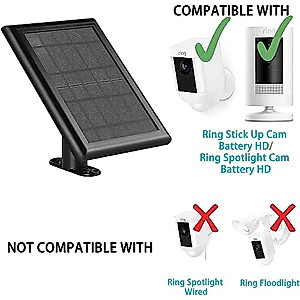 Ring Solar Panel, 5W Solar Panels for Ring Stick Up Cam/Ring Spotlight Cam Battery/Spotlight Cam Plus/Spotlight Cam Pro/Outdoor Wireless Security Camera with 13FT Micro USB C Cable