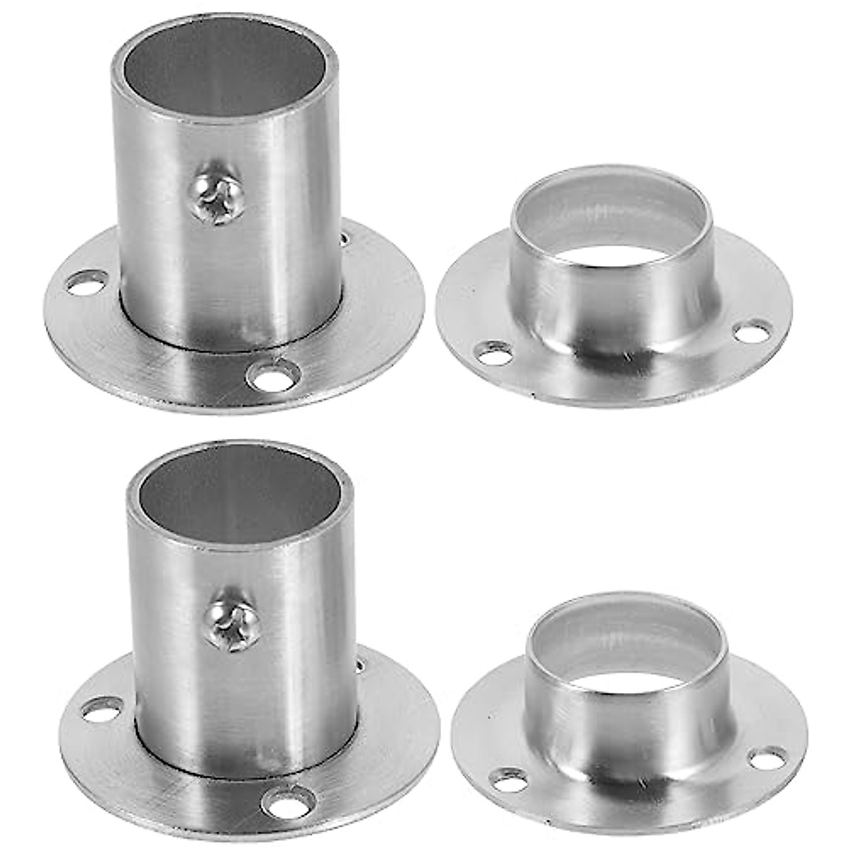 Cabilock 16 Pcs Shower Curtain Rod Base Wardrobe Sockets Curtain Rod Socket Curtain Flange Rod Holder Shower Curtain Holders Boom Stand Washcloth Holder Shower Curtain Pole Socket Towel