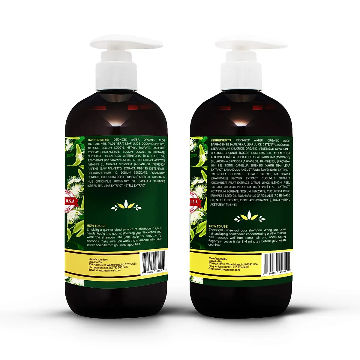 Tea Tree Oil & Biotin Shampoo & Conditioner Set for Men & Women | Professional Strength Formula | Refreshes & Stimulates Hair & Scalp | Moisturizing, Conditioning & Anti Hair Loss with DHT Blockers