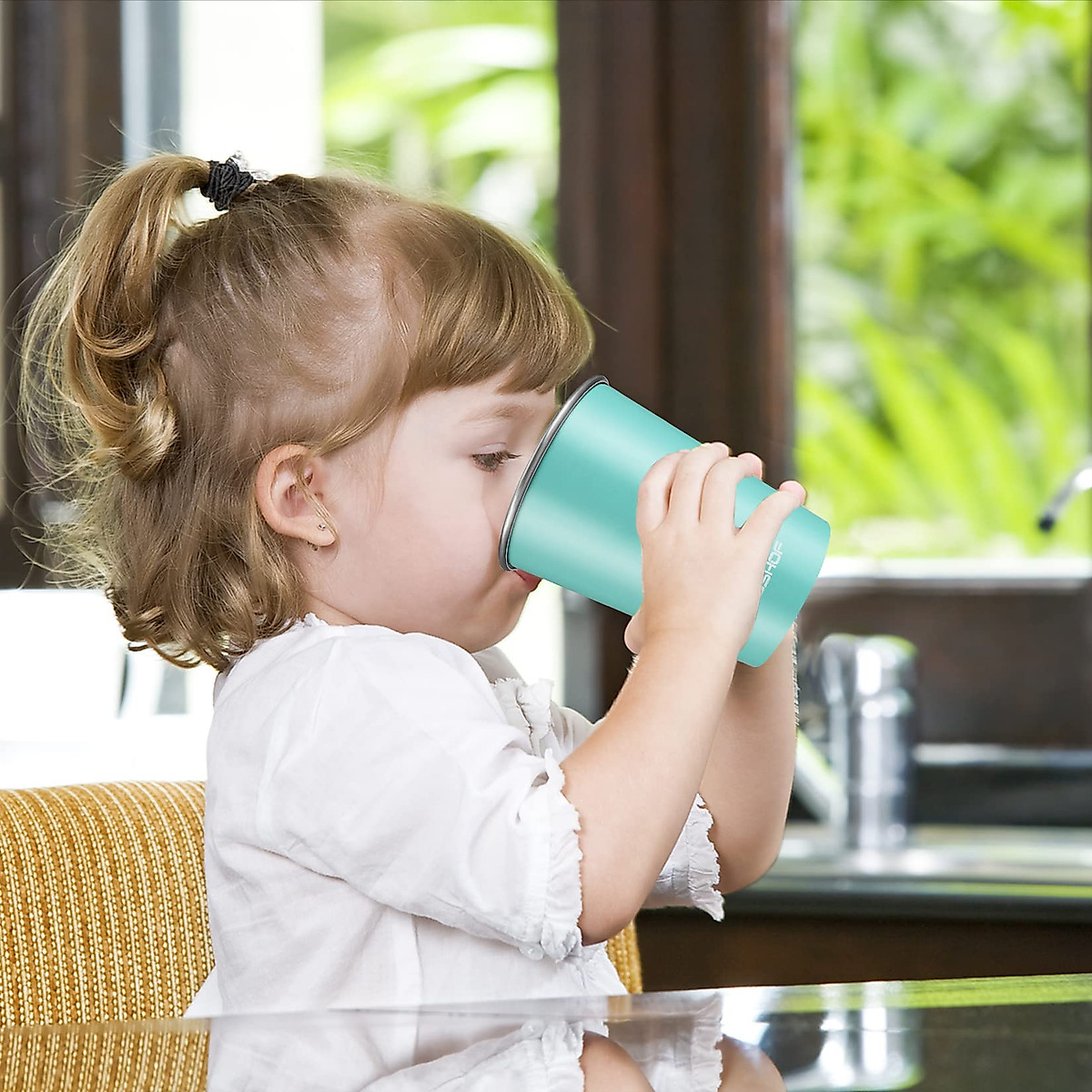 HAUSHOF Pint Cup, 14 oz Stainless Steel Cups, Stackable Metal Drinking Cups, Stacking Beer Pint Cups for Home, Party, Camping, Outdoor, Unbreakable, 6 Pack