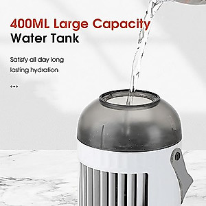 Aire Acondicionado Portatil Para Cuarto | 400ml water tank Mini Air Cooler Fan, Portable Air Cooling Cooler with 3-speeds, 2 Mist Modes | Usb Air Conditioner for Home Office Camping