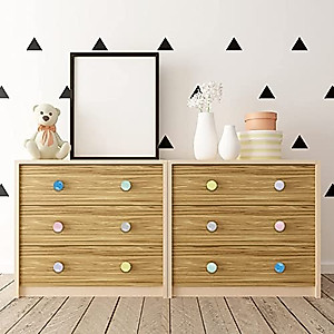 OctinPris 6X Colorful Cute Glossy Ceramic Knobs Round Mushroom Shape Lovely Door Pull Knob Cabinet Closet Ceramic Drawer Cupboard Kitchen Dresser Kids Child Bedroom Pulls Wardrobe Handles