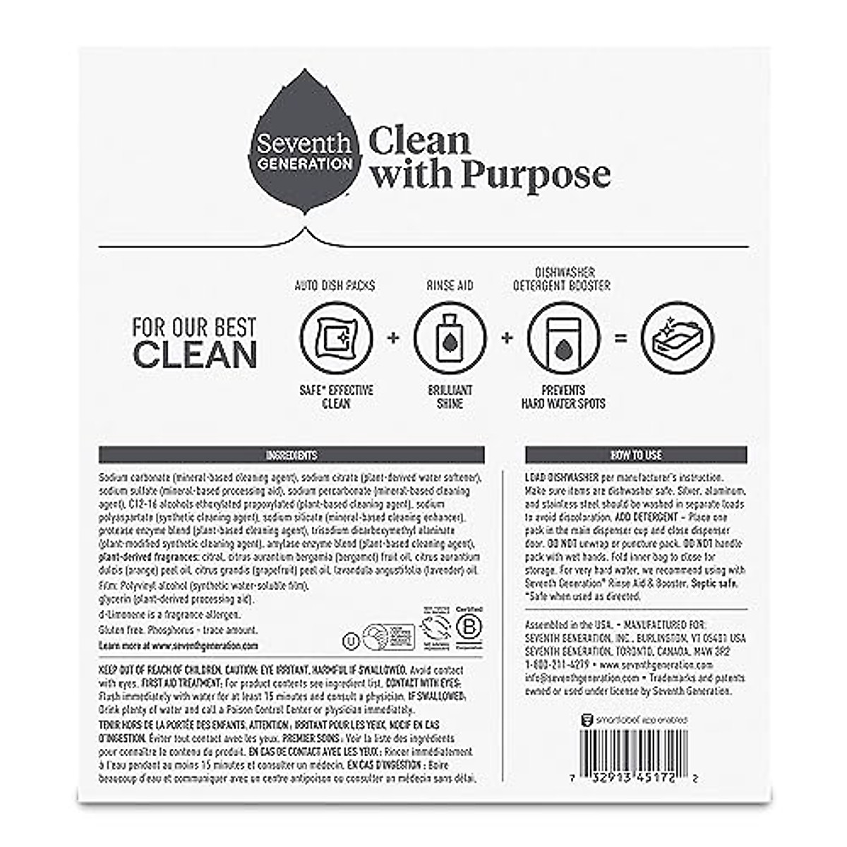 Seventh Generation Ultra Power Plus Dishwasher Detergent Packs, Fresh Citrus Scent, 70 count (Packaging May Vary)