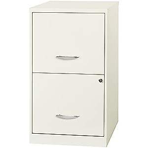 Hirsh Industries Space Solutions 18in 2 Drawer Metal File Cabinet Pearl White
