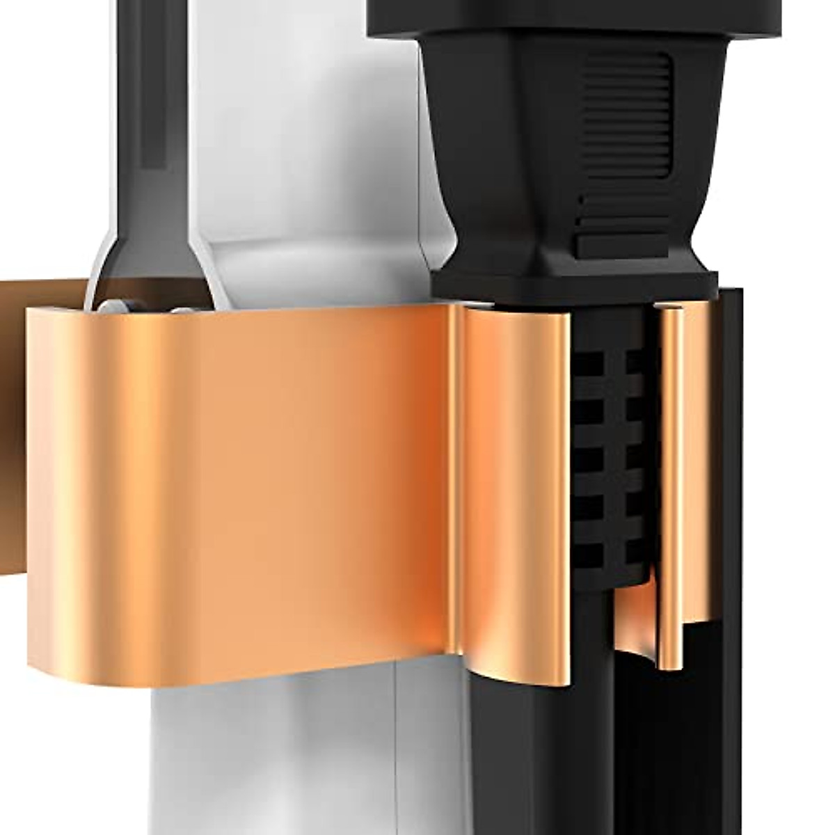 DODAMOUR 2 Pack Wall Mount Curling Iron Holder, Hair Curler Storage Organizer Stand, Hairdressing Hanging Rack for Flat Irons, Curling Wands, Hair Straighteners, Combs (Black Gold)