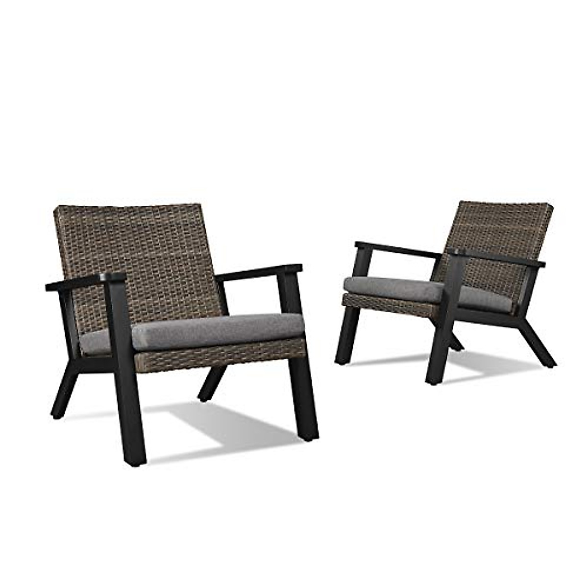 Real Flame 1120-BLK Norwood Set (2 Chairs), Brown/Gray Wicker