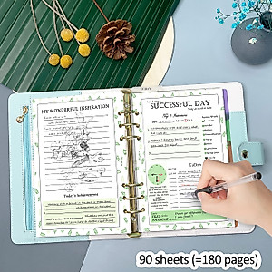 Harphia 2023-2024 A5 Daily Planner Refills Paper, 8.26'x5.5'' Undated Budget Planner Insert Refillable180 pages 6-Rings Journal Paper Refill, Daily Loose-leaf Journal Budget Paper, Double-sided