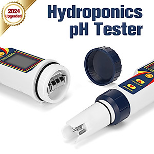 CIZTADA pH Meter for Water 4 in 1 pH EC TDS Temp Meter for Hydroponics PPM and EC Water Tester Digital pH PPM Meter for Nutrients Growing Hydroponics Gardening DWC hydroponics System