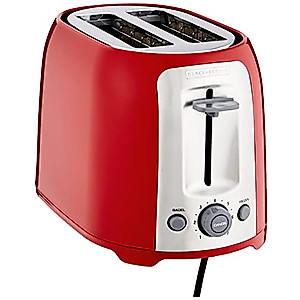 Farberware Classic FMO11AHTBKN 1.1 Cu. Ft. 1000-Watt Microwave Oven with LED Lighting, Metallic Red & BLACK+DECKER 2-Slice Toaster, Red, TR1278RM