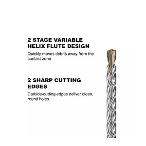DEWALT DW5403 Rock Carbide SDS+ Bits - 3/16"dia. 4-1/2"u.l. 6-1