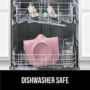 Gorilla Grip 100% Waterproof BPA Free Cat and Dog Bowls Silicone Feeding Mat Set, Stainless Steel Bowl Slip Resistant Raised Edges, Catch Water, Food Mess, No Spills, Pet Accessories, 2 Cup, Pink