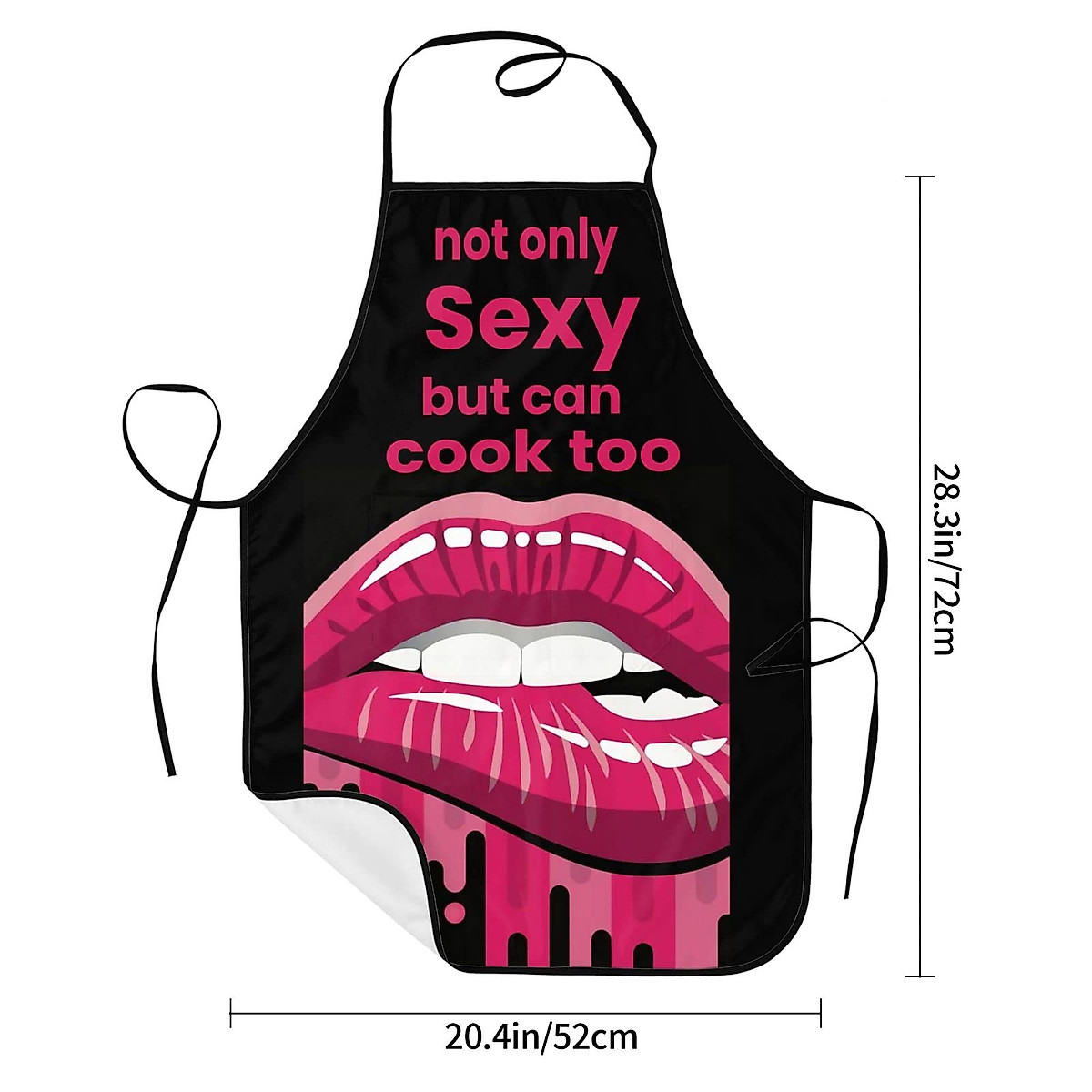 capuca Cooking Kitchen Chef Aprons Funny - Not Only Sexy Printing Bib Aprons with Pockets Erasable Hand Waterproof Grilling Sink Aprons for Women Men