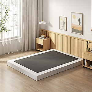 EMODA 5 Inch Box Spring Queen Size Bed Base, 3000 lbs Heavy Duty Metal Mattress Foundation with Fabric Cover, Easy Assembly