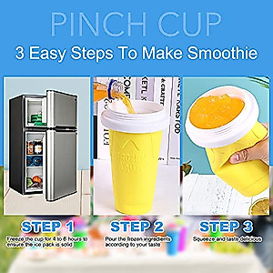 Slushie Maker Cup, Magic Quick Frozen Smoothies Cup Cooling Cup Double Layer Squeeze Cup Slushy Maker, Homemade Ice Cream Maker DIY it for Children and Family