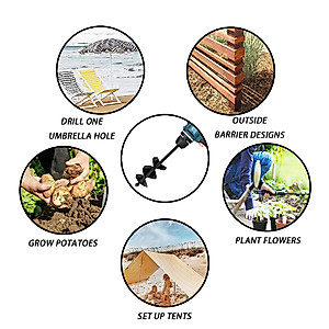 Auger Drill Bit for Planting 3"x12" Upgrade Garden Auger Spiral Drill Bit Bulb Planter Auger Post Hole Digger Garden Spiral Hole Drill Soil Auger Planting Auger for Hex Driver Drill Solid Shaft