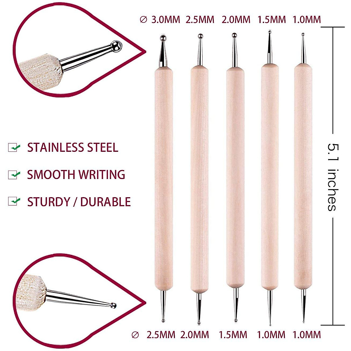 50 Sheets Carbon Paper Graphite Paper White Carbon Transfer (8.5 x 11.5 inch) Tracing Papers with 5 PCS Embossing Styluses Dotting Tools for Wood Paper Canvas Craft