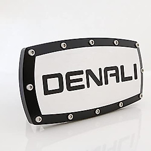 Elite Automotive Products, Inc. Logo Trim Billet Tow Hitch Cover for GMC Denali (Black on Chrome)