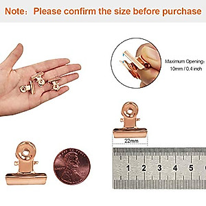 Small Rose Gold Bulldog Clips - Coideal 30 Pcs Mini Metal Binder Paper Hinge Clip Office Clamps for Picture Photos (22mm)