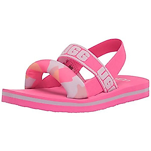 UGG K Zuma Sling Camopop Flat Sandal, Taffy Pink, 12 US Unisex Little Kid