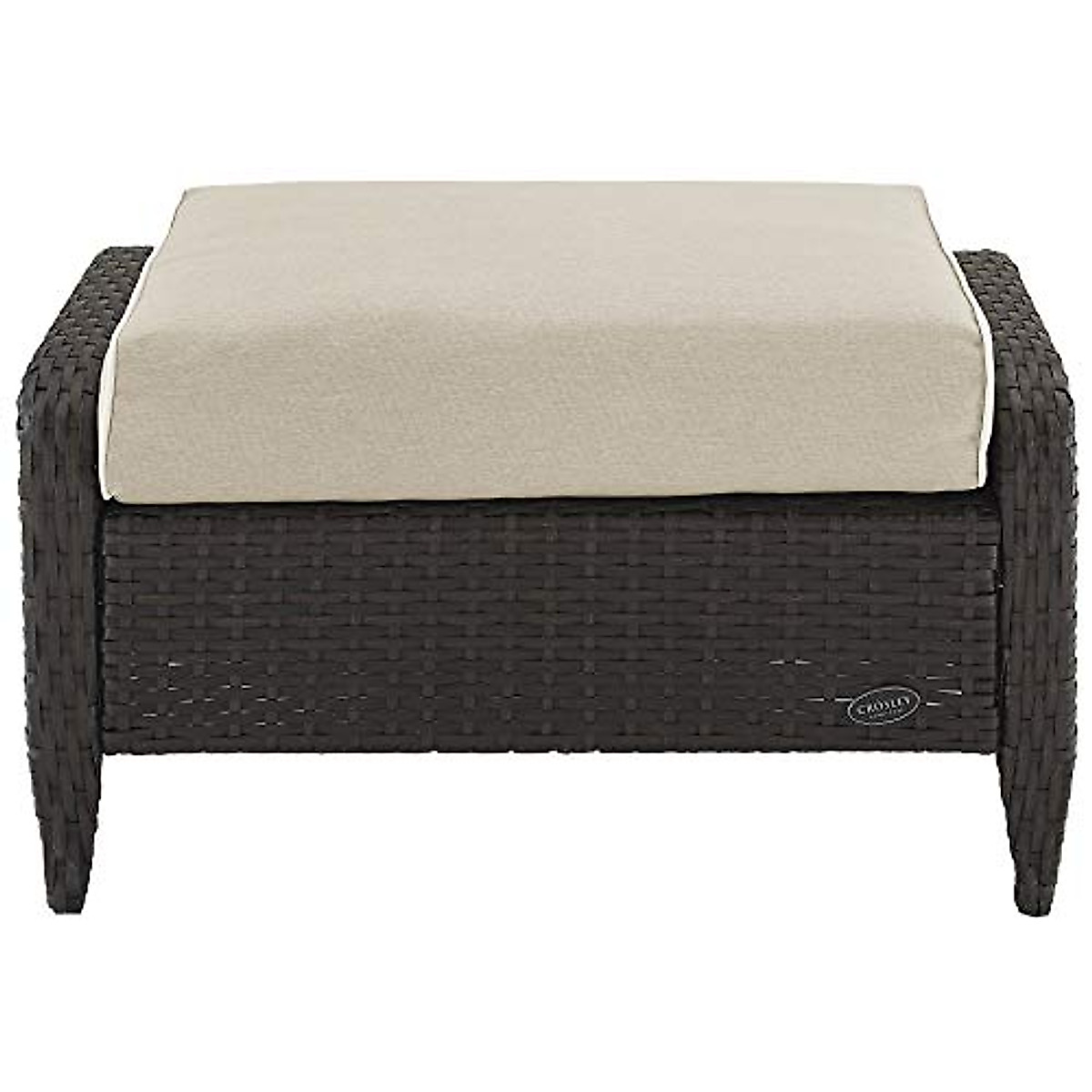 Crosley Furniture KO70067BR-SA Kiawah Outdoor Wicker Ottoman, Sand