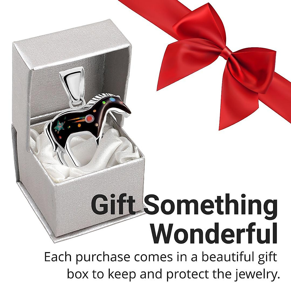 Shop LC 925 Sterling Silver Black Onyx Horse Pendant Birthday Gifts for Women