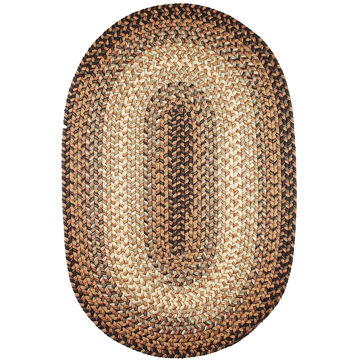 Rhody Rug Easy Living EL33 Taupetone 2' x 4' Oval Runner - Braided Area Rug, Home Decor, Floor Mat or Bedroom Rug - Easy Care, Ideal for High Traffic Areas in Hallway and Living Room - Made in USA