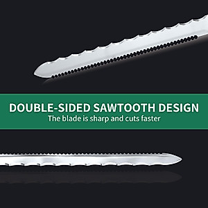 RONGTER 11IN Double Sided Insulation Cutter Insulation Knife with Sheath Stainless Steel Blade for Cutting Mineral Wool Insulation (Small)