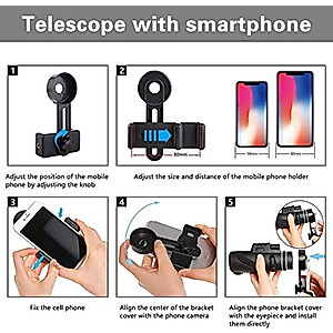 Powerful 80X100 HD Monocular Telescope, 12X Magnification Long Range Zoom with Tripod Phone Clip for Outdoor Hunting Camping Tourism
