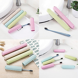 MANSHU 12 Pack Travel Toothbrush Case, Plastic Portable Toothbrush Holder for Traveling, Camping, Business, Home, School.