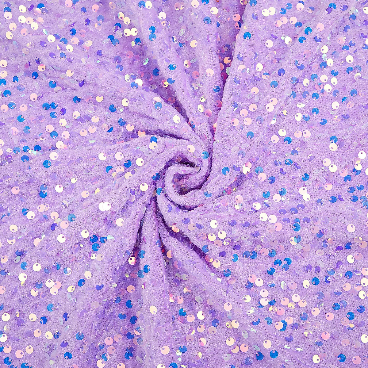 Iridescent Sequin Fabric 1 Yard Lavender Velvet Fabric by The Yard Purple Shimmer Sequin for DIY Craft Sewing Stretch Cloth for Custom Dress Birthday Party