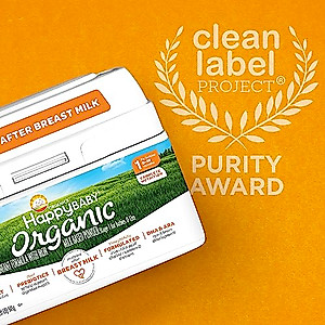 Happy Baby Organics Infant Formula, Milk Based Powder with Iron Stage 1, 21 Ounce (Pack of 1) packaging may vary