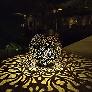 2 Pack Outdoor Solar Hanging Lantern Lights Decorative Christmas Light for Garden Patio Courtyard Lawn and Tabletop. Unique Gifts for Women Gardening.