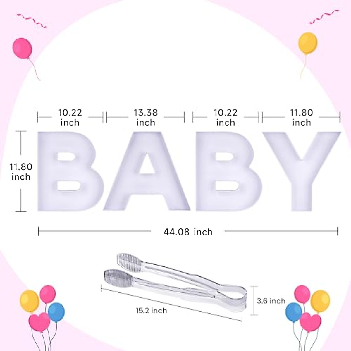 VLN DESIGNS Baby Letter Boxes - Gender Reveal Decor, Fillable Cardboard Letters for Charcuterie Boards, Baby Shower Decorations