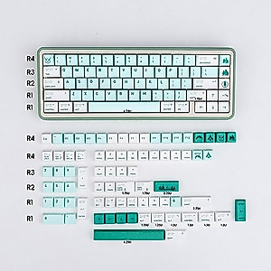144 Keys PBT DYE MDA Profile Keycaps Green Keycaps Set for 61/64/87/04/108 Cherry Mx Switches Mechanical Keyboard