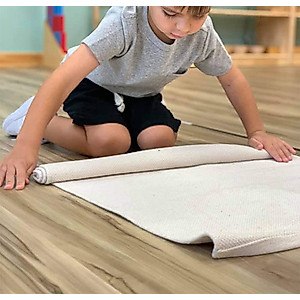 JE JOUE Montessori Materials Children Playing Mat Pure Cotton Working Rug for Toddlers (16"×24", Beige)