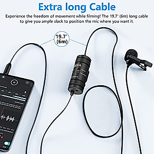 BOYA by-M1 Pro II Lavalier Microphone Noise Cancelling Omnidirectional Mic with Monitoring Port for YouTube Tiktok Interview Broadcast Content Creation