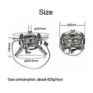 Bulin AirOka B17 6800W Super Windproof Outdoor Camping Stoves Portable Camping Stove Burner Strong Firepower with Piezo Ignition Folding Lightweight Backpacking Stove for Outdoor Hiking Cooking BBQ