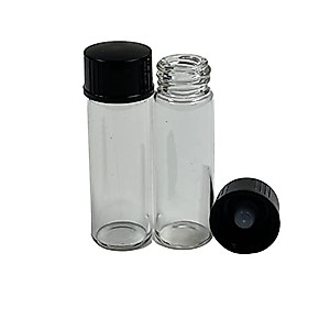 Ananda Corporation 144 PCS, 15mm X 45mm [1 Dram, 4ml] Clear Glass Vials with Plastic Cone Liner Cap