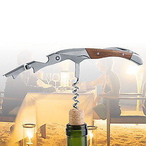 Wine Opener for Bar Restaurant Waiters, 3 in 1 Professional Wooden Handle Waiter Corkscrew Wine Key for Bartenders