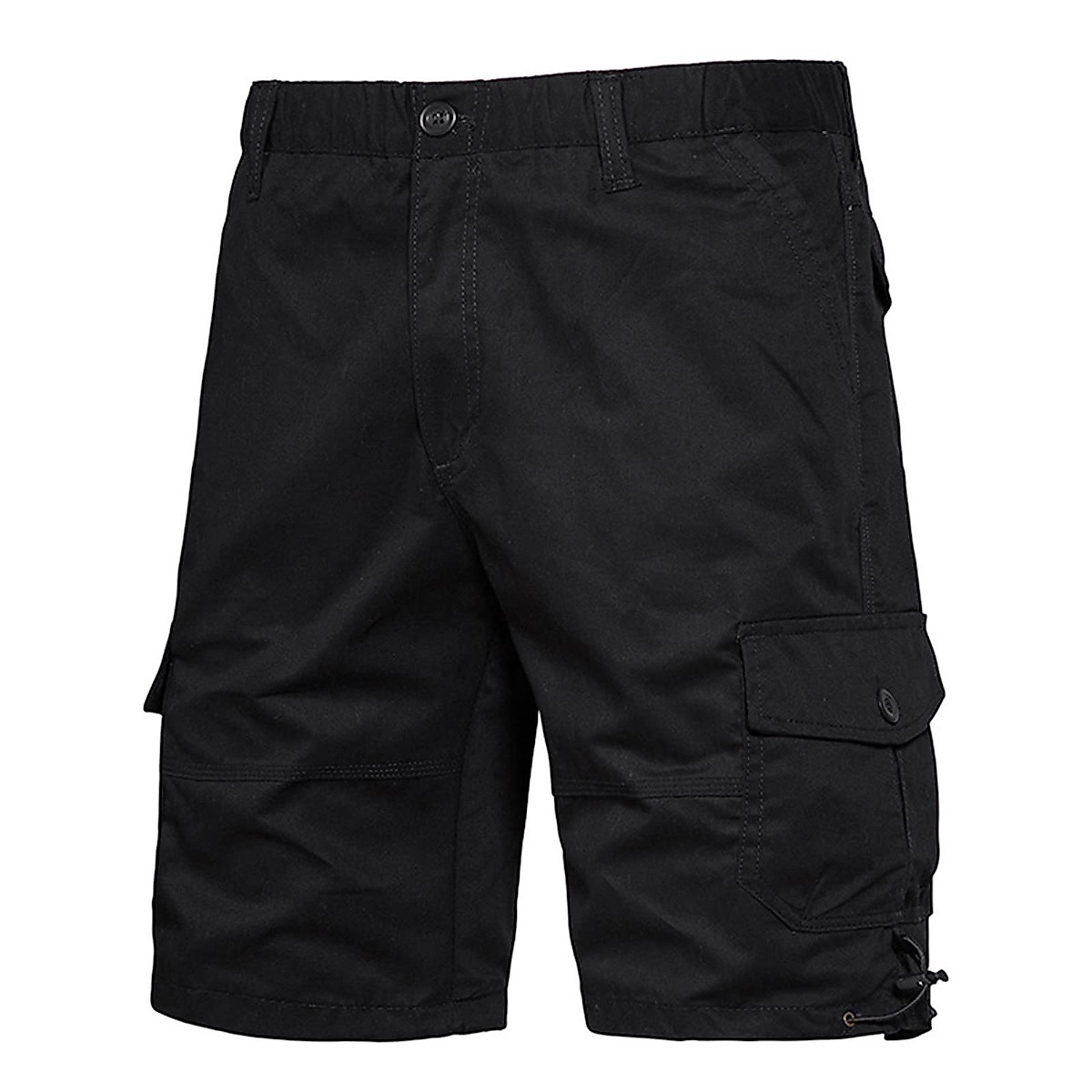 Men's Shorts with Elastic Waistband Cotton Shorts Men 2023 Casual Classic Fit Multi Pocket Cargo Shorts Outdoor Fashion Pleat Front Linen Shorts Men Shorts Athletic Black 4X